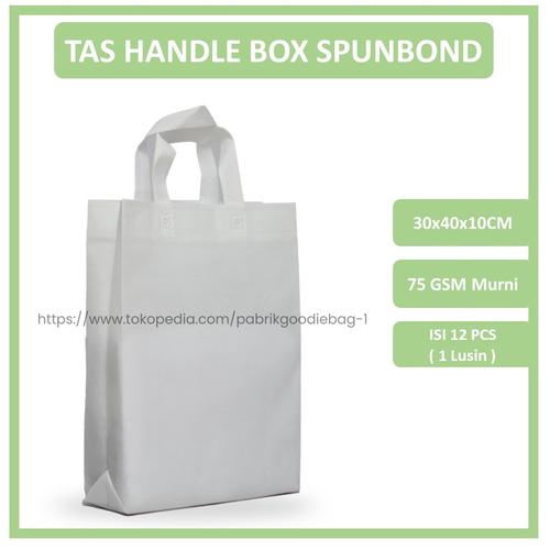 Jual Goodie Bag Spunbond Box 30x40x10 Putih Lusin / Tas Spunbond Polos ...