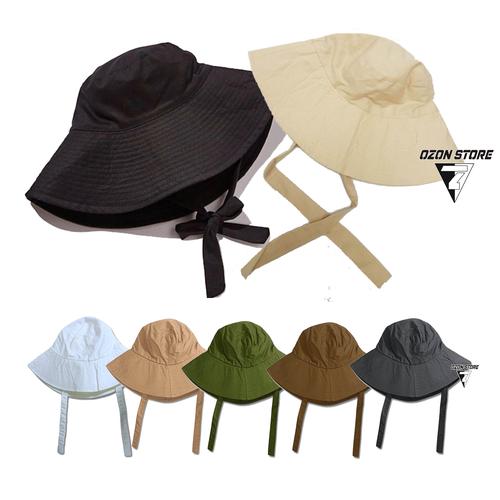 Jual WIDE BUCKET HAT selebgram aksen tali /Bucket peniti/Topi Rimba ...