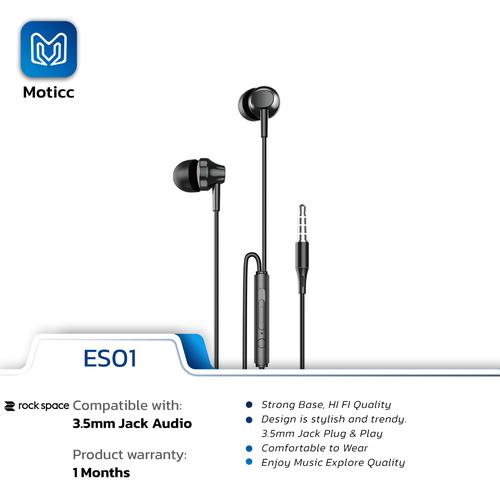 Promo ROCK SPACE ES01 with Mic In-ear HIFI High Quality Stereo Earphone ...