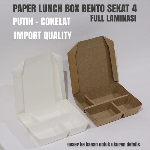 Jual PAPER BENTO BOX SEKAT 4 - PAPER LUNCH BOX SEKAT 4 TERMURAH - Putih ...
