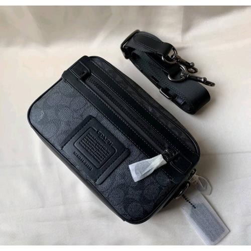 Jual Coach Belt Bag In Signature Canvas With Patch Black Signature ...