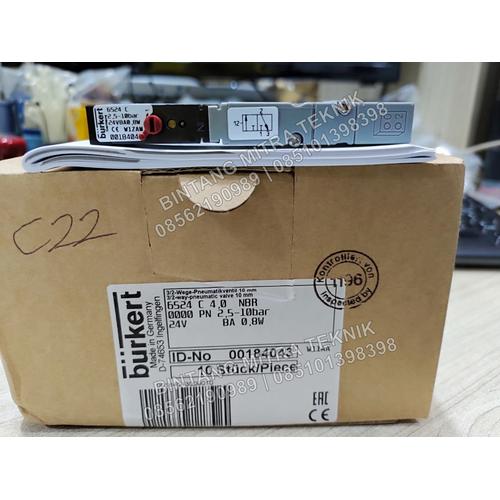 Jual SOLENOID VALVE BURKERT 6524 C ID-No 00184043 3/2 WAY 24V NC - Kota ...