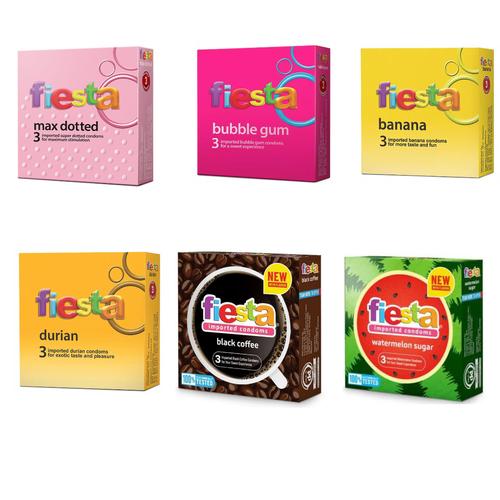 Jual Kondom Fiesta Isi 3 Pcs / Max Dotted / Bubble Gum / Durian ...