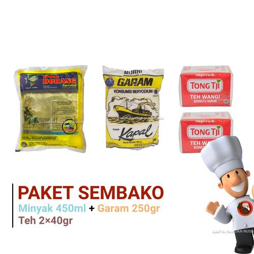 Jual PAKET SEMBAKO MINYAK DORANG 450ML + GARAM KAPAL 250GR + TEH 2 X ...