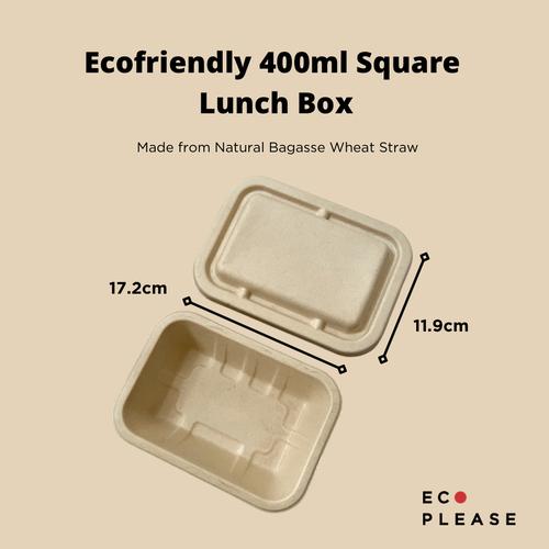 Promo Ecofriendly 400ml Bagasse Oven Safe Food/Cake Box Packaging ...