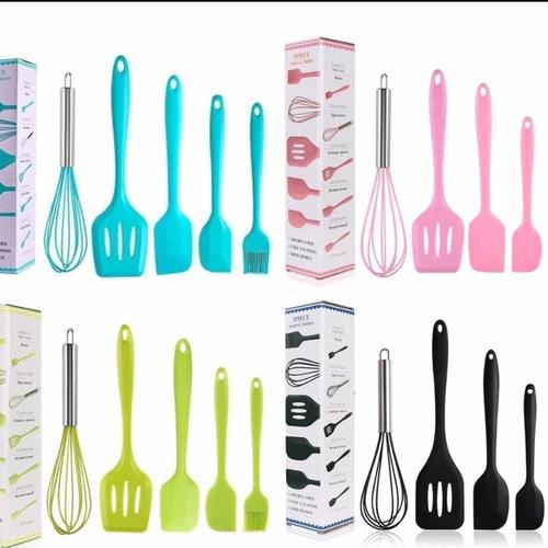 Jual SPATULA SET 5 IN 1 SOTIL SILIKON ALAT MASAK DAPUR - Hijau - Kab ...