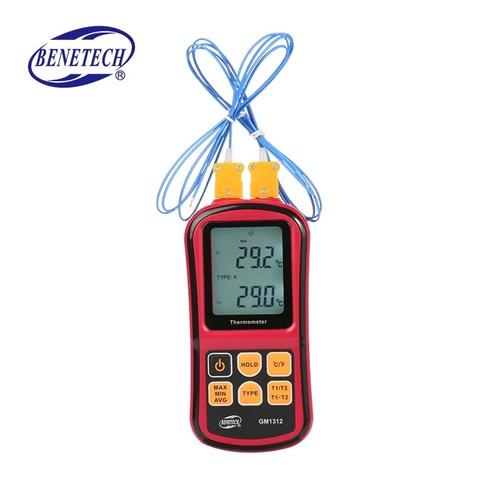 Jual Benetech GM1312 Dual Input Thermometer Thermocouple Temperature ...