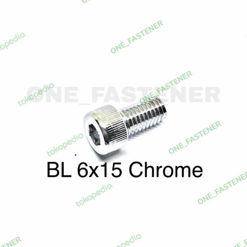 Jual Baut L M6x15 CHROME L5 6mm 1.5cm 6x15 hex socket Heads cap screw ...