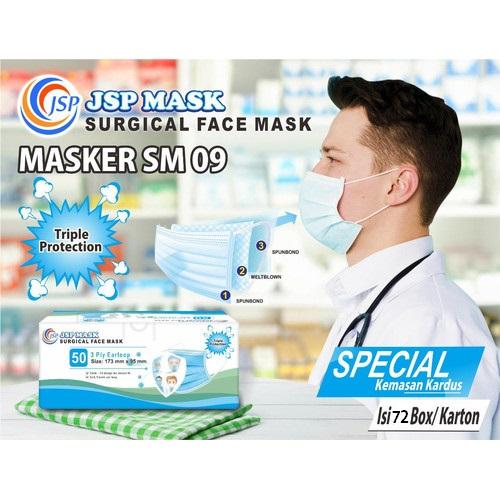 Jual Masker surgical medis JSP earloop 3 PLY RESMI KEMENKES RI ...
