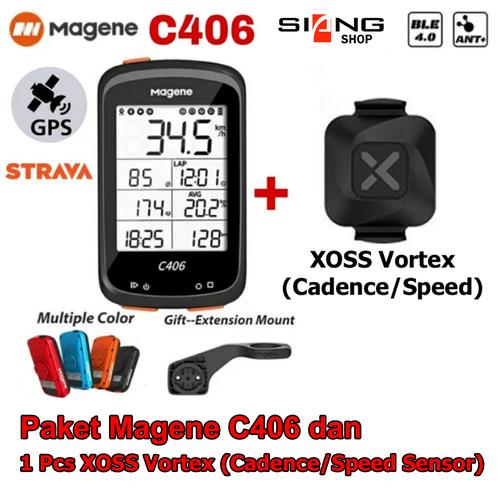 Jual Cyclocomp / Speedometer sepeda MAGENE C406 bundling XOSS VORTEX ...