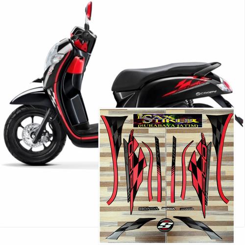 Jual striping original Honda Scoopy sporty hitam black tahun 2017 2018 ...