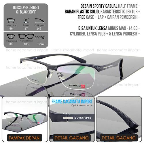 Jual Frame Kacamata Minus Pria Wanita Plastik Casual Ringan - C1 Black ...
