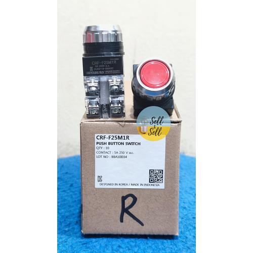 Jual Push Button Hanyoung CRF-F25M1R (Merah) / Pushbutton HY 25 mm Red ...
