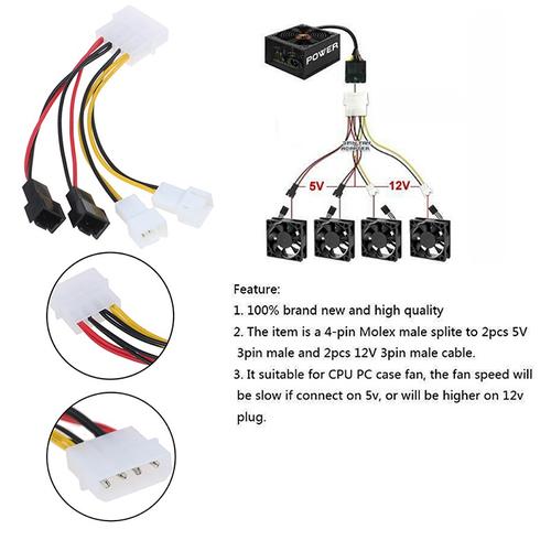 Jual PC 4-Pin Molex/IDE Ke 3-Pin CPU/Chasis/Case Kipas Kabel Daya ...