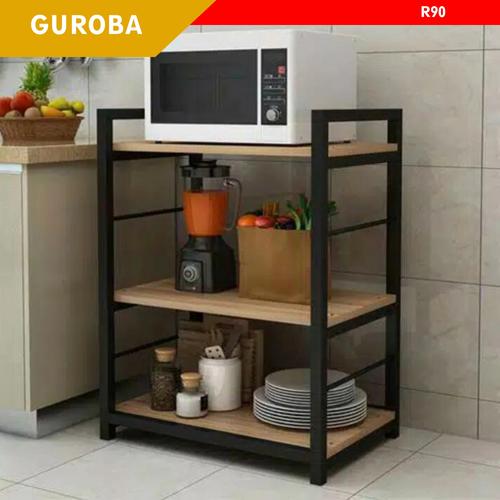 Jual Rak microwave dan rak dapur minimalis - Hitam, Motif -1 - Kab ...