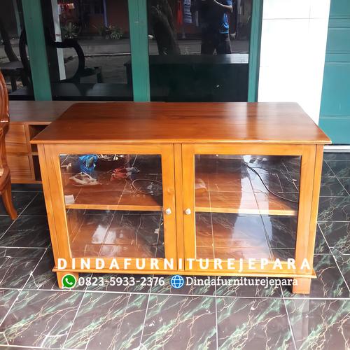Jual BUFFET PINTU KACA - LEMARI BARANG KECIL - MEJA TV JATI PINTU KACA ...