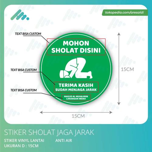 Jual Stiker Lantai Masjid Jaga Jarak Sholat Shaf Protokol Kesehatan ...