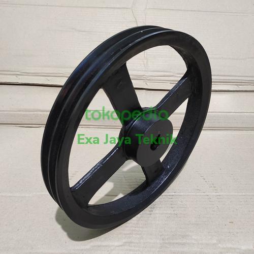Jual Pulley pully B2 - 14 inch as 25 28 30 32 35 40 45 mm pully besi ...