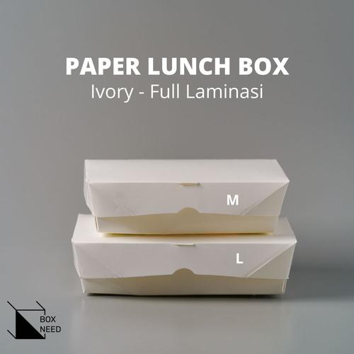 Jual Paper Lunch Box / Kotak Makan Kertas Bahan Ivory Putih - M - Kota ...