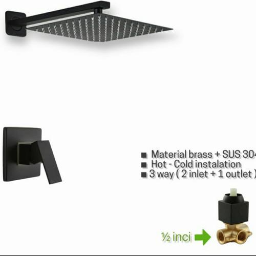Jual PAKET KRAN SHOWER TANAM SET HITAM /KERAN TANAM SET BLACK MODEL ...