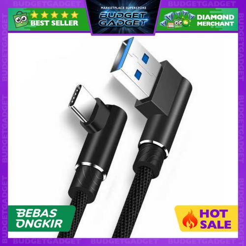 Jual Kabel Charger USB Type C L Shape Cable 2.1A 3 Meter - 20180303 ...