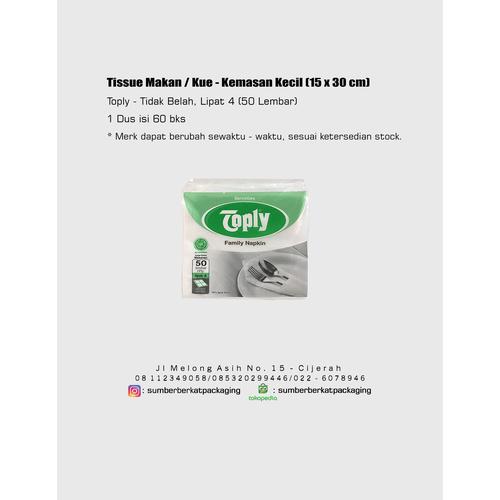 Jual Tissue Meja Makan / Tissue Prasmanan - Toply - 30pcs - Kota ...