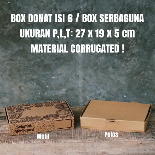 Jual BOX DONAT ISI 6 - KOTAK DONUT POLOS - KOTAK PACKING - BOX KEMASAN ...