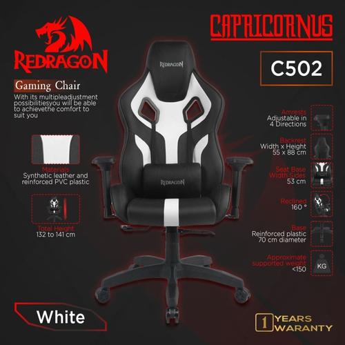 Jual Redragon CAPRICORNUS C502 Premium Quality Kursi Gaming Chair WHITE ...