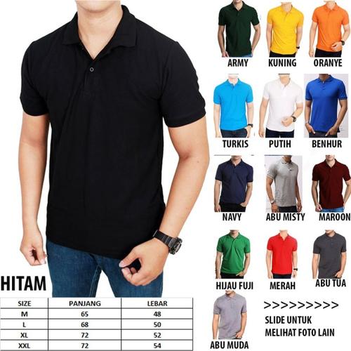Jual Kaos Baju Polo Kerah Shirt Pria Cowok Cowo Polos Dewasa Murah-A058 ...
