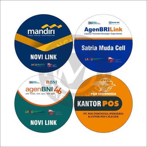 Jual stiker vinyl neon box bulat agen mandiri, bri, bni , pos - MANDIRI ...