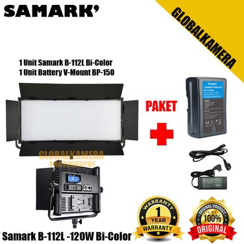 Jual Samark B-112L -120W Bi-Color Led Video Light Paket Battery V-Mount ...