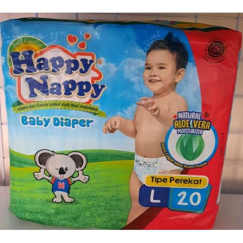 Jual Happy Nappy Baby Diaper L 20 | Popok Happy Nappy Tipe Perekat L 20 ...