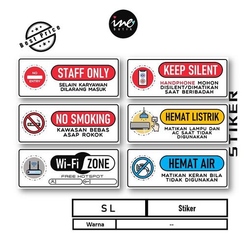 Jual STIKER HIMBAUAN | STIKER PERINGATAN BAHAN VYNIL - staff only ...