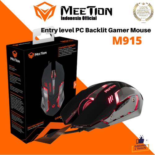 Jual Mouse Gaming Entry level PC Backlit Gamer Mouse MT M915 MeeTion - Hitam - Kab. Tangerang ...