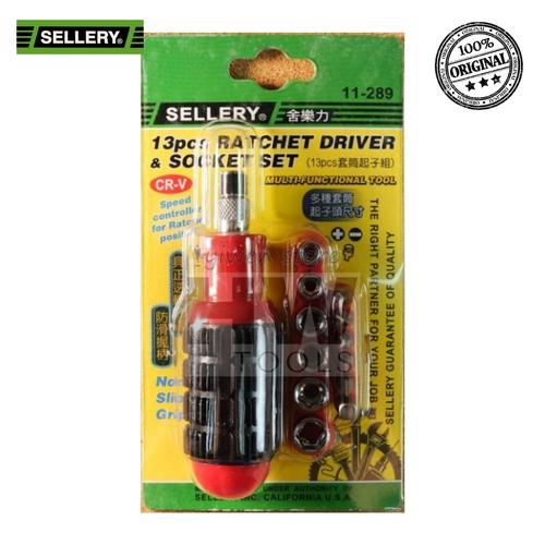 Jual SELLERY OBENG RATCHET DRIVER & SOCKET SET 13 PCS 11-289 - Jakarta ...