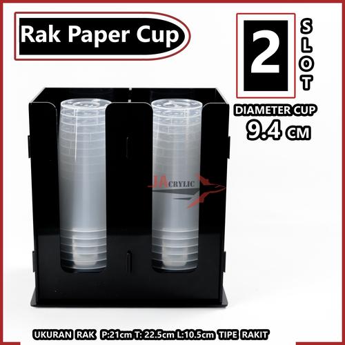 Promo Rak Paper Cup Akrilik / Organizer Paper Cup Coffee Cup 2 Slot ...