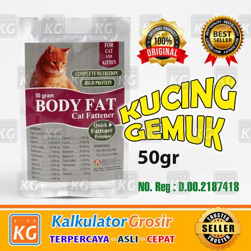 Jual Body Fat Cat 50 Gram Penggemuk Kucing Super Cepat Bentuk Powder ...