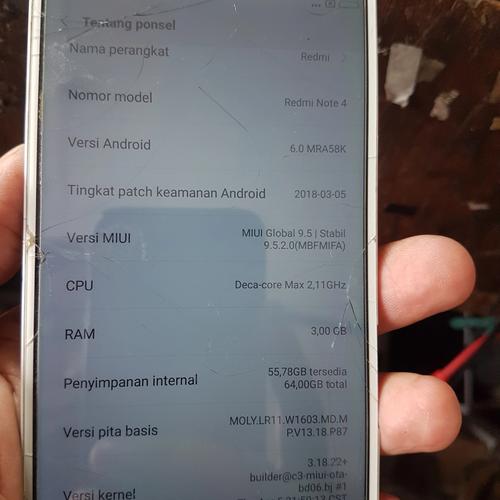 Jual mesin redmi note 4 mtk ram 3/64 normal - Kab. Bogor - bumenstore | Tokopedia