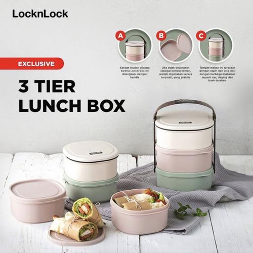 Jual Locknlock 3 tier Lunch Box / Tempat Makan Lock & Lock x Merries ...