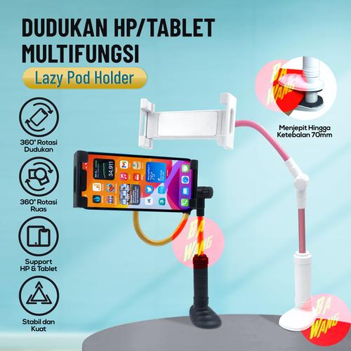 Promo Stand Desk Tablet Dudukan HP Handphone Lazy Pod Holder Jepit Meja ...
