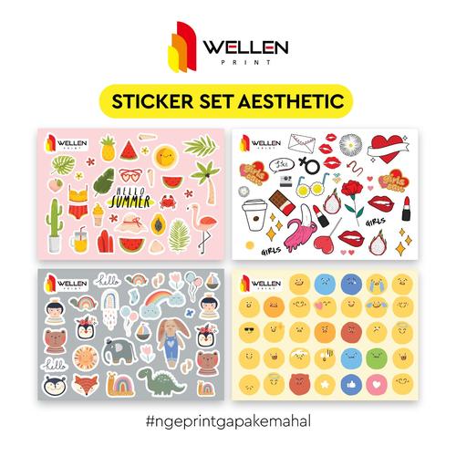Jual Sticker Set Aesthetic / Cetak Stiker Dekorasi estetik agenda ...