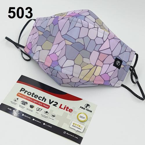 Jual MASKER KAIN PROTECH V2 LITE PREMIUM 5 PLY MASK MOTIF 503 - M ...