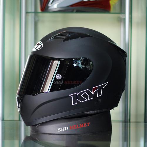 Jual Helm Full Face KYT R10 Solid Black Matt Doff Dark Flat Visor ...