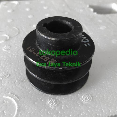 Jual Pulley pully B2 - 3 inch as 24 25 28 30 32 35 40 mm pully besi cor ...