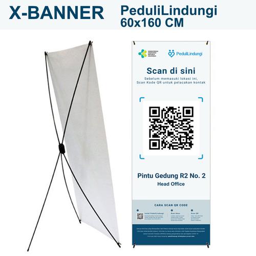 Jual X Banner Display / Tiang Iklan PEDULI LINDUNGI uk 60 x160 CM ...
