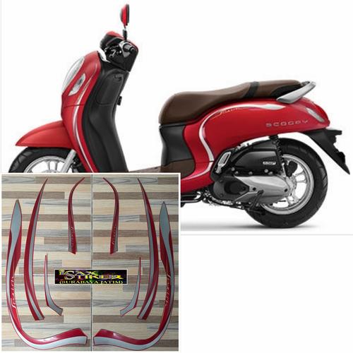 Jual striping original Honda Scoopy stylish red merah tahun 2022 - Kota ...