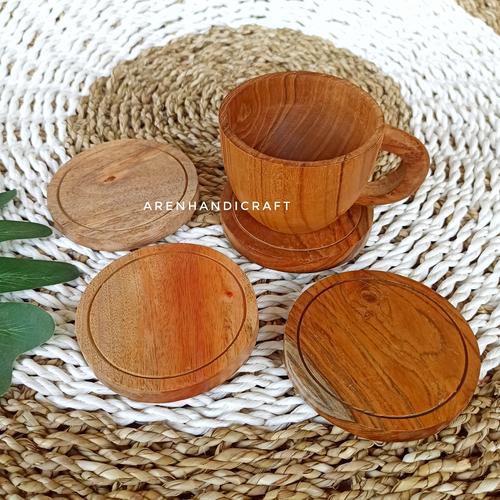 Jual Coaster bulat garis - Kayu mahoni - Kab. Jember - aren-handicraft ...