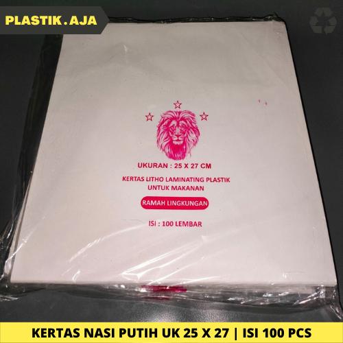 Jual KERTAS NASI WARNA PUTIH UKURAN 25 x 27 | ISI 100 PCS - Kota ...