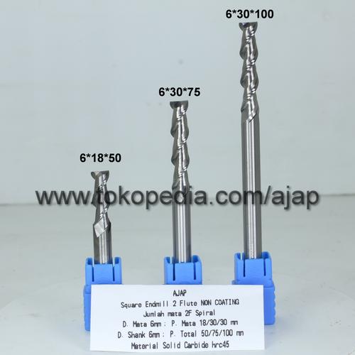 Jual ENDMILL 2F 6mm upcut HRC45 CARBIDE CNC ROUTER BITS ALUMINIUM KAYU ...