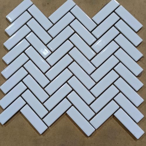 Jual Mosaik Mozaik Herringbone Putih Glossy 2x7 / Herringbone White ...